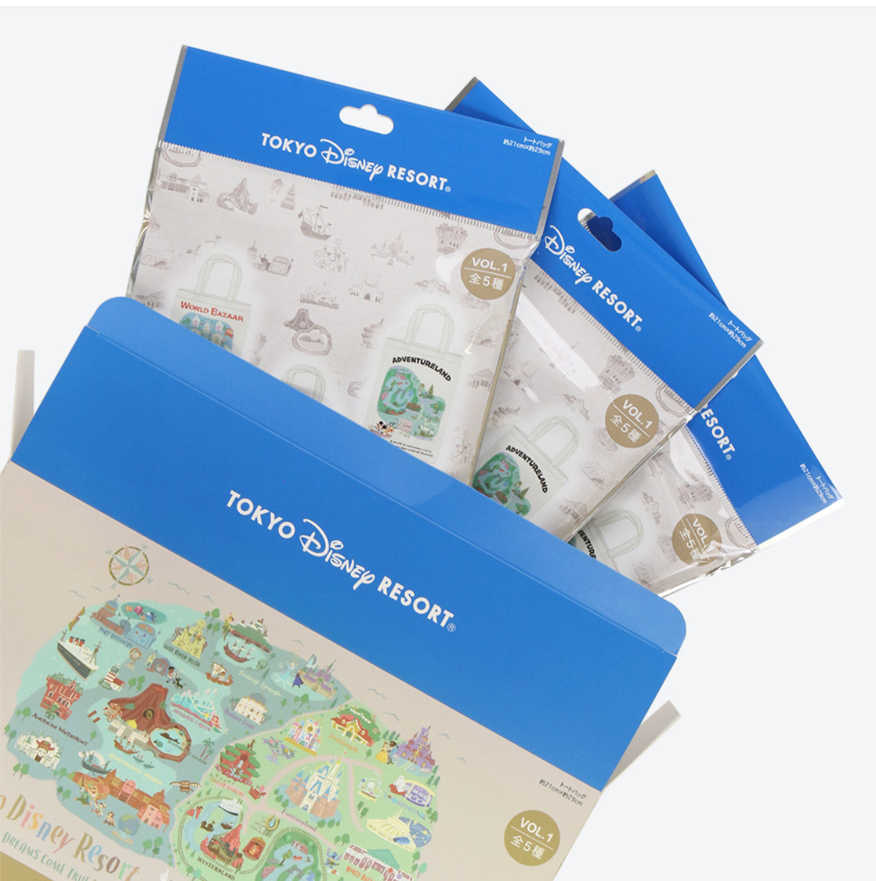 TDR - Tokyo Disney Resort "Park Map Motif" Collection - Secret Tote Ba ...