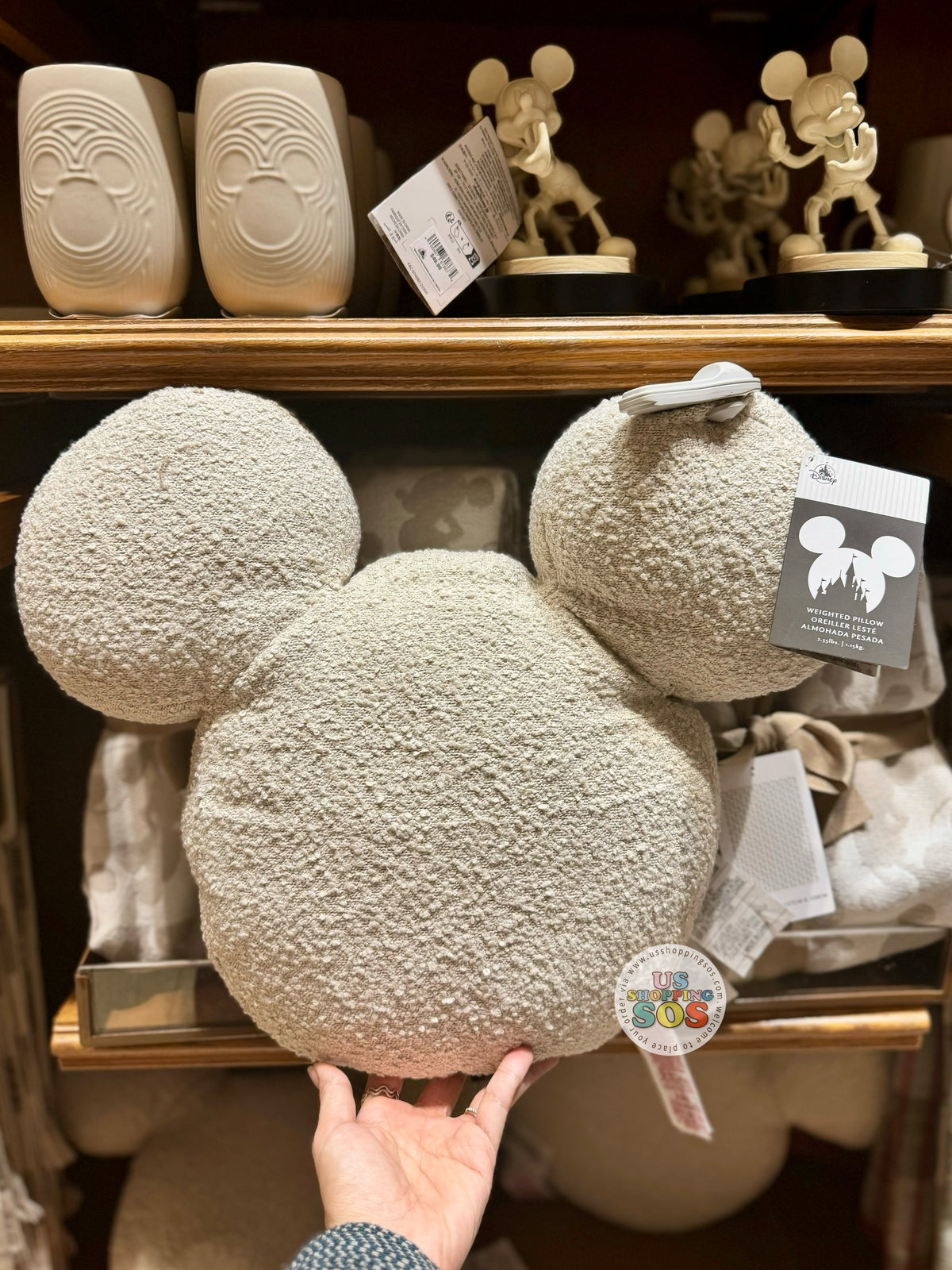 DLR/WDW - Disney Home - Mickey Icon Cream Weighted Pillow Cushion ...