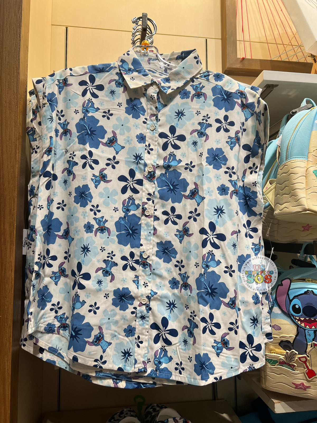 DLR/WDW - Lilo & Stitch - Stitch All-Over-Print Sleeveless Button-Up S ...