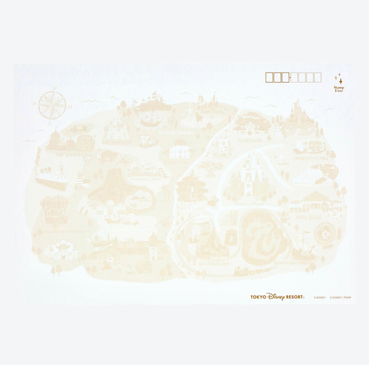 TDR - Tokyo Disney Resort "Park Map Motif" Collection - Post Card (Rel ...