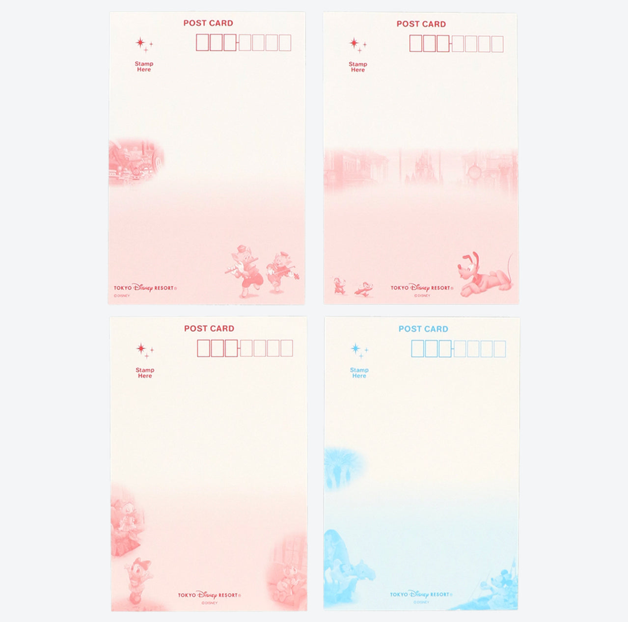 TDR - Tokyo Disney Resort Scenery & Disney Characters Post Card Set ...